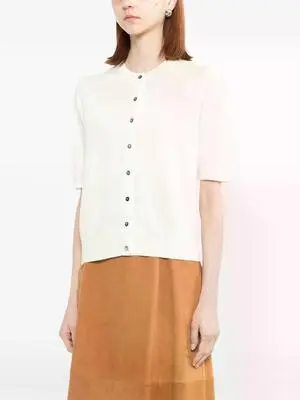 N.peal Cashmere Short-sleeve Cardigan - Neutrals