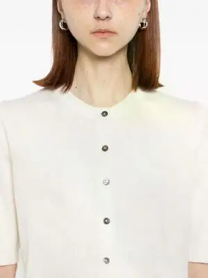 N.peal Cashmere Short-sleeve Cardigan - Neutrals