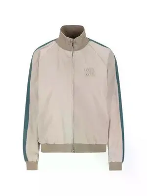 Miu Miu Striped Zip-up Jacket - Neutrals