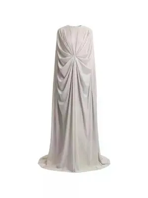 GEMY MAALOUF Beaded-neckline Maxi Kaftan - Neutrals