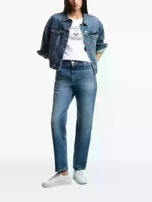 Emporio Armani Cotton Straight-leg Jeans With Pockets - Blue