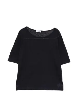 BASE Linen And Cotton Blend Sweater - Blue