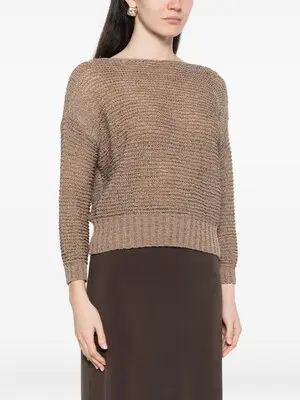 BASE Cotton Blend Sweater - Brown