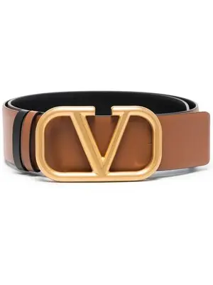 VALENTINO Leather Reversible Vlogo Belt