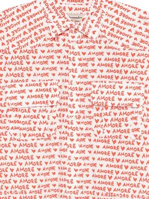 ALESSANDRO ENRIQUEZ Printed Cotton Shirt - Red