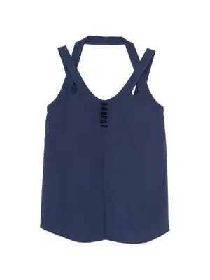 Emporio Armani Sleeveless V-neck Top With Button Detail