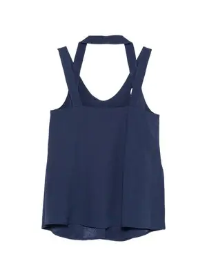Emporio Armani Sleeveless V-neck Top With Button Detail