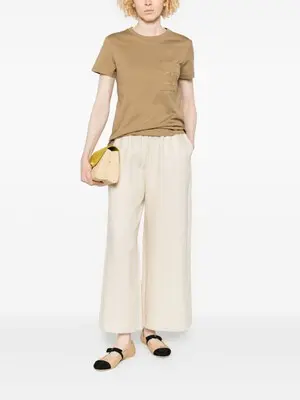 Max Mara Logo Cotton T-shirt - Beige