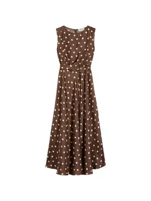 Max Mara Printed Silk Dress - Brown