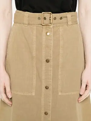 Moncler Cotton Long A-line Skirt - Beige