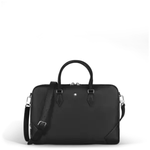 Montblanc Large Briefcase In Grain Leather - Black