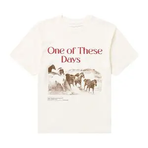 ONE OF THESE DAYS Glad You're Here With Me T-shirt - White