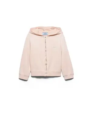 Prada Cotton Fleece Hoodie Zipper Jacket - Pink