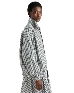 Prada Checked Chambray Blouson Jacket - Neutral