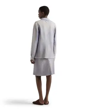 Prada Suede Caban Jacket - Light Blue