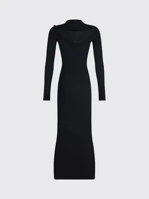 Alaïa Ribbed Knit Maxi Dress