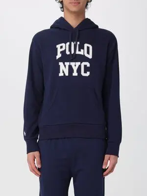 Polo Ralph Lauren Cotton Blend Hoodie With Logo - Blue
