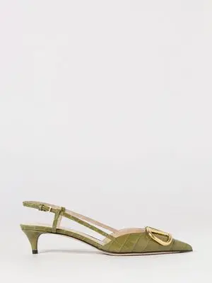 Valentino Garavani Vlogo Signature Slingback In Croc Print Leather