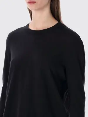 JAMES PERSE Long-sleeved Glitter Cotton T-shirt - Black