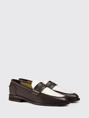 DOUCAL'S Leather Loafers With Monile Detail - Coffee