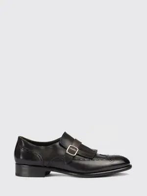 DOUCAL'S Doucal's Leather Monk Strap Shoes With Brogue Detailing And Fringe Dark