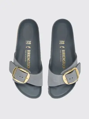 BIRKENSTOCK Madrid Big Buckle Nubuck Sandals - Grey
