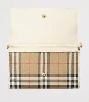 Burberry Check Chain Wallet - Neutral