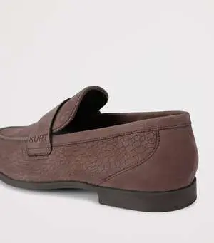 Kurt Geiger Croc-embossed Suede Aldgate Flex Loafers - Brown