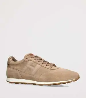 Hogan Suede Athletic Sneakers - Beige
