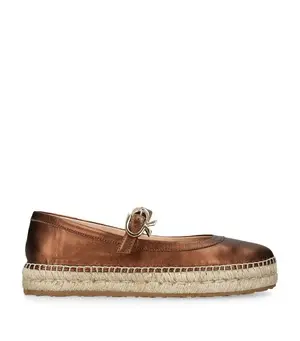 Women's Flat Leather Espadrilles