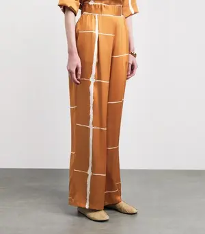 Kiton Silk Printed Trousers