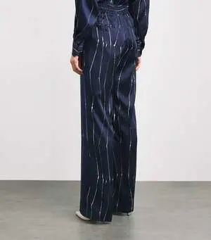 Kiton Silk Wide-leg Trousers