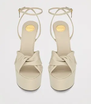 Saint Laurent Franciane Nappa Leather Sandals - White