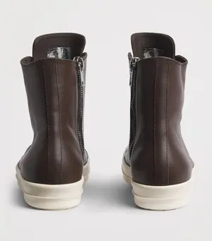Rick Owens Leather High-top Sneakers - Brown