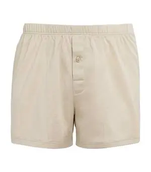 Hanro Cotton Sporty Boxer Shorts - Beige