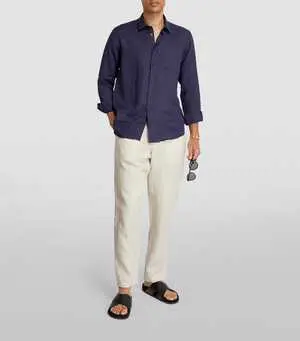 Vilebrequin Linen Caroubis Shirt - Navy
