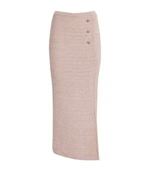 Alessandra Rich Knitted Sequin Embellished Midi Skirt