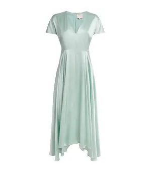 ROKSANDA Silk Satin Noma Midi Dress - Green