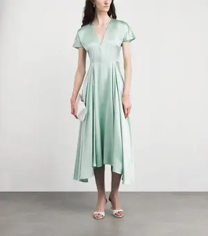 ROKSANDA Silk Satin Noma Midi Dress - Green