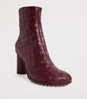 Bottega Veneta Leather Atomic Ankle Boots 75 - Red