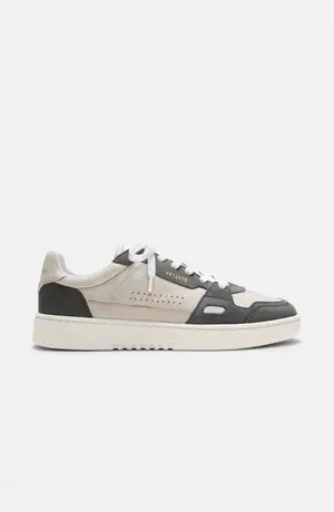 Axel Arigato Dice Lo Cracked Leather Sneakers - Beige/dark Grey