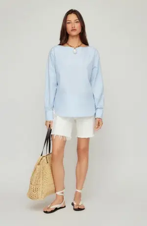 Fifteen Twenty Elyse Boat Neck Cotton Top