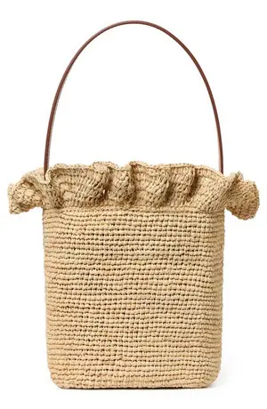 LOEFFLER RANDALL Laith Raffia Bucket Bag - Natural