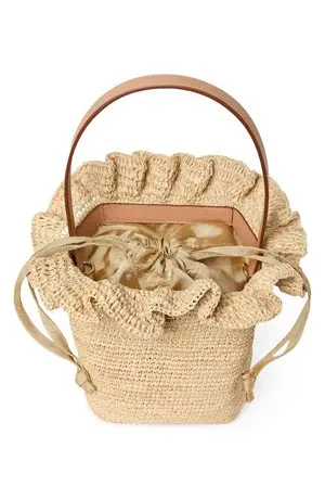 LOEFFLER RANDALL Laith Raffia Bucket Bag - Natural