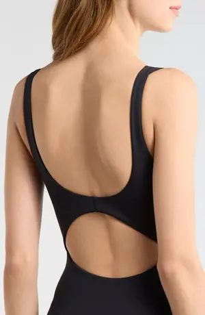 LEFT ON FRIDAY Double Scoop One-piece Swimsuit - Jet