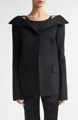 TOTEME Open Collar Wool Jacket