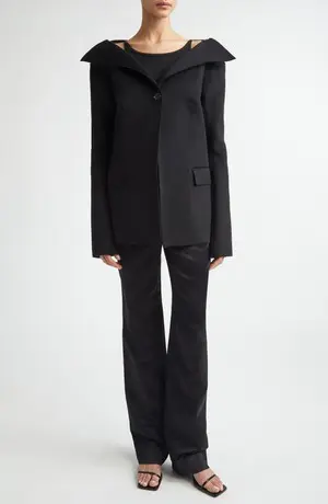TOTEME Open Collar Wool Jacket