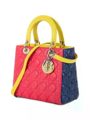Dior Lady Quilted Leather Tote Bag - Pink