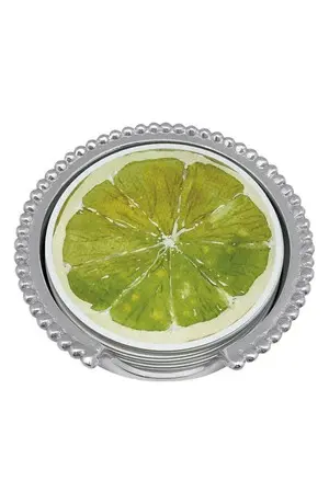 MARIPOSA Lemon & Lime Beaded Coaster Set