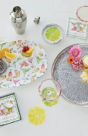 MARIPOSA Lemon & Lime Beaded Coaster Set